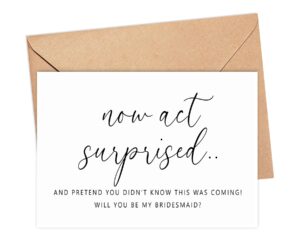 lissiart97 now act surprised! card - will you be my bridesmaid? card - wedding card - wedding card - card for bridesmaid from bride - bridesmaid card - proposal card