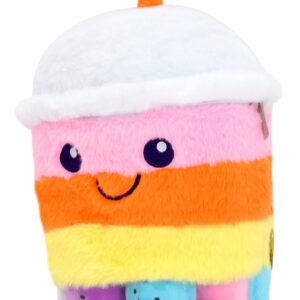 iscream Kawaii Cutie 3D Rain-Boba Tea Embroidered Accent 17" x 10" Furry Play Pillow Set