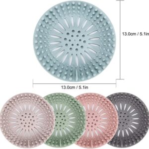 Hair Catcher Shower Drain Covers, 5 Pack Durable Silicone Bathtub Hair Stopper, Easy to Install and Clean, for Bathroom Tub Shower and Sink