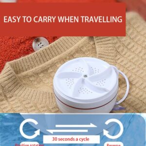 AMZTEMU Portable Mini Turbo Washer, Portable washer machine, Mini washing machine portable washer for Underwear, Baby Clothes, or Small Items, for Apartments, Camping, Travel