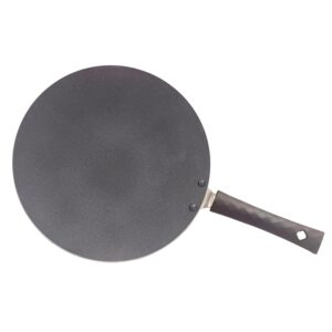 G & D Roti Pan Aluminum Tawa Concave Tava Naan Roti Chapati Multi Tawa Griddle Paratha Crape Pan Comal Indian Chapati Pan Skillet Pan for Omelette Pan 10.8 Inch (3.2 MM), Black