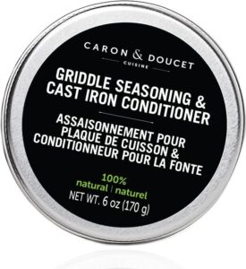 caron & doucet griddle seasoning & cast iron conditioner 2 in 1 formula | best for maintaining, protecting & conditioning griddle!