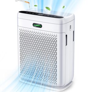 air purifiers for home large room up to 2200 sq ft, h13 hepa double-sided air filter purifier with pm 2.5 display air quality sensor, air cleaner for bedroom, dust, pets, smoke, pollon