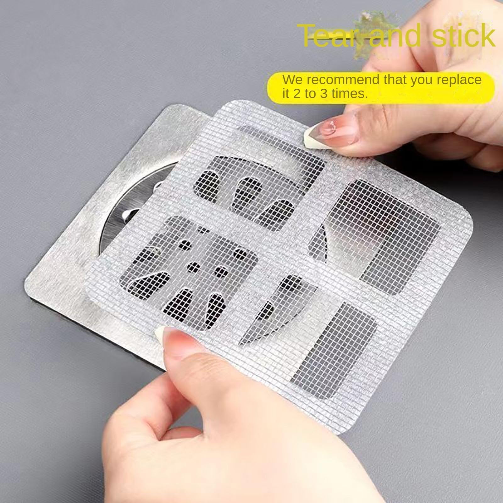 Drain Mesh Cover, Mesh Drain Cover, Mesh Shower Drain Cover, Disposable Shower Drain Cover Hair Catcher Shower Drain Mesh Stickers, Drain Catcher for Bathroom/Laundry/Bathtub/Kitchen/Sink (100pcs)