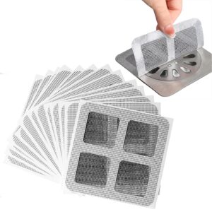 drain mesh cover, mesh drain cover, mesh shower drain cover, disposable shower drain cover hair catcher shower drain mesh stickers, drain catcher for bathroom/laundry/bathtub/kitchen/sink (100pcs)