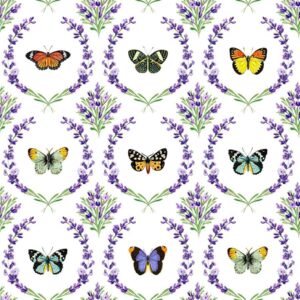 northcott deborahs garden butterfly white/multi, fabric by the yard