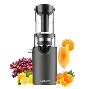 celiberry cold press juicer, masticating juicer for fruits whole lemon orange & vegetables | 97% juice yield, max nutrition, electric slow juicer machines with 2 cups (bpa-free, divide pulp)