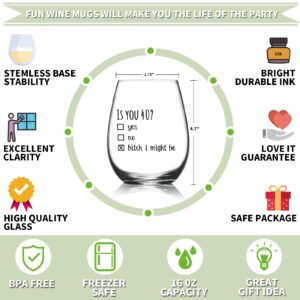 40th Birthday Gifts for Women and Men Wine Glass, Birthday Decorations for Women, Funny Is You 40 Gift Idea for Wine Lovers, 40 Year Old Birthday Gifts for Him, Her, Mom, Dad, Husband, Wife - 16oz