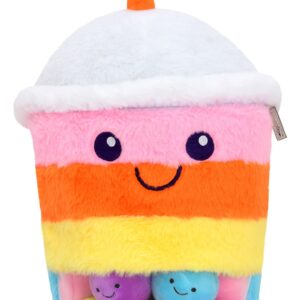 iscream Kawaii Cutie 3D Rain-Boba Tea Embroidered Accent 17" x 10" Furry Play Pillow Set