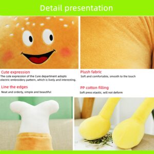 Zazzer French Fries Bread Plush Toy,13.8" Fun Food Plush Pillow,13.8" Cute Food Stuffed Animal Toy,Kawaii Room Decor Holiday Birthday Gift for Kids Boys Girls (F)