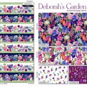 Northcott Deborahs Garden Butterfly White/Multi, Fabric by The Yard