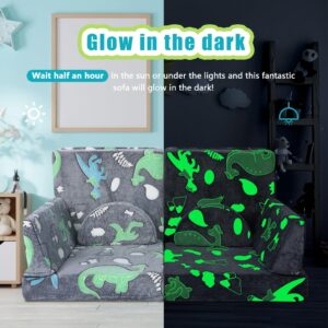 Domigard Modular Kids Play Couch, Toddler Couch Kids Sofa,Bedroom and Playroom Furniture,Convertible Sofa to Lounger Glow in The Dark Kids Sofa Bed Gifts for Kids Girl Boys,Star