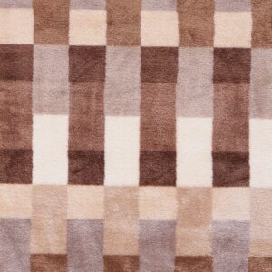 mook fabrics fleece flannel check, beige cut by the yard