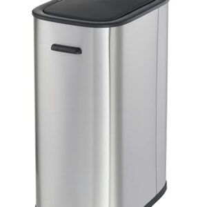 Casa Andrea Milano 14.5-Gallon Soft-Close, Smudge Resistant Trash Can with Automatic Touchless Motion Sensor, Large and Space-Saving