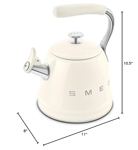 SMEG Retro Stovetop Whistling Kettle – 2.4Q (Cream)