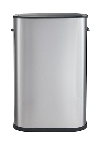 Casa Andrea Milano 14.5-Gallon Soft-Close, Smudge Resistant Trash Can with Automatic Touchless Motion Sensor, Large and Space-Saving