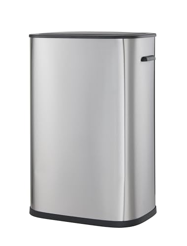 Casa Andrea Milano 14.5-Gallon Soft-Close, Smudge Resistant Trash Can with Automatic Touchless Motion Sensor, Large and Space-Saving