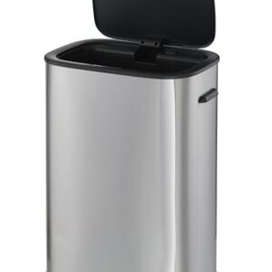 Casa Andrea Milano 14.5-Gallon Soft-Close, Smudge Resistant Trash Can with Automatic Touchless Motion Sensor, Large and Space-Saving