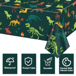 XJLANTTE 4Pcs Dinosaur Tablecloths - 51 x 86.6 Dinosaur Fossil Theme Table Cover, Rectangular Dinosaur Table Decorations for Kids Boy Baby Shower Dinosaur Birthday Party Supplies