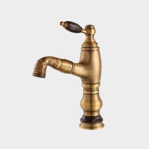 jvozbzmwz premium retro bathroom basin faucet, extendable basin faucet, hot and cold kitchen sink faucet, antique bathtub faucet, 360 ° rotation can stretch antique mix tap, deck installatio