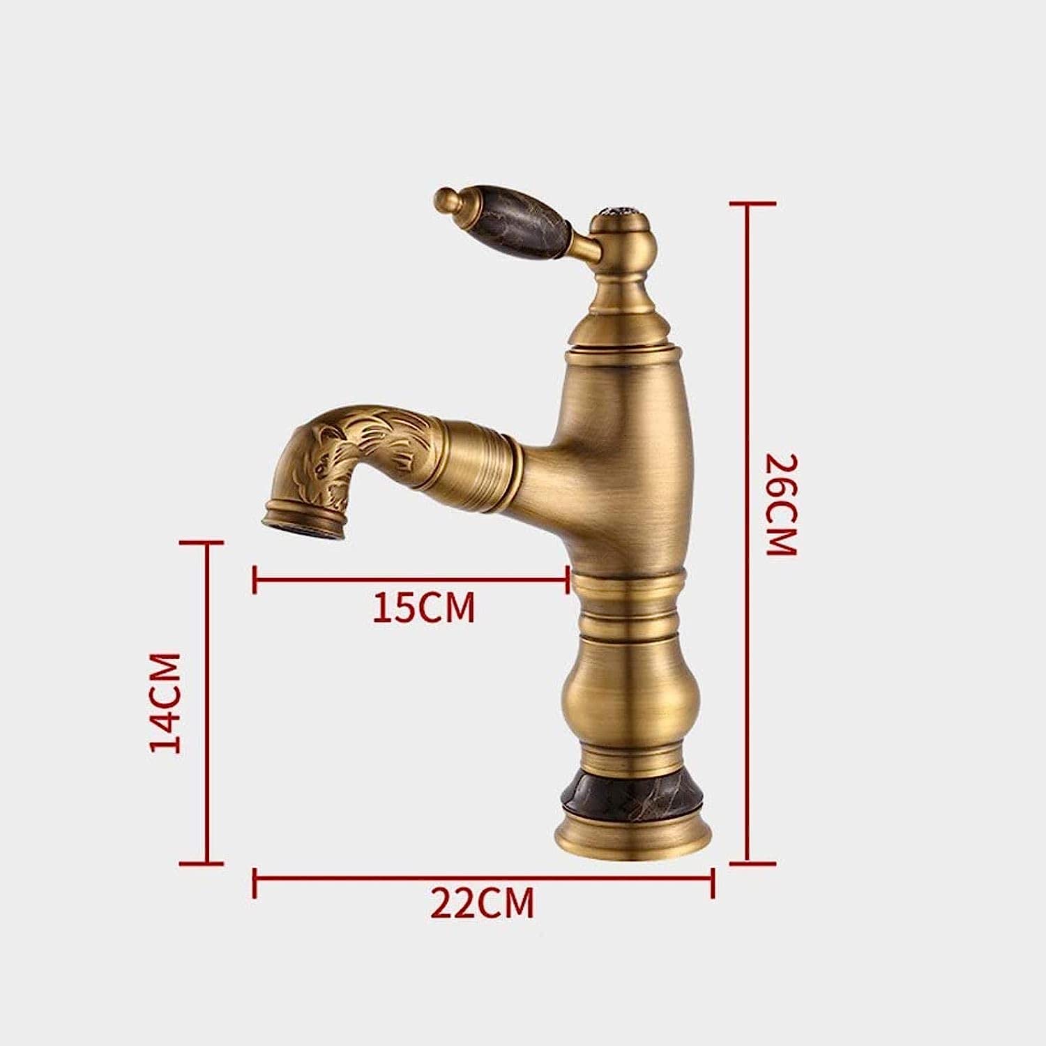 JVOZBZMWZ Premium Retro Bathroom Basin Faucet, Extendable Basin Faucet, Hot and Cold Kitchen Sink Faucet, Antique Bathtub Faucet, 360 ° Rotation Can Stretch Antique Mix Tap, Deck Installatio