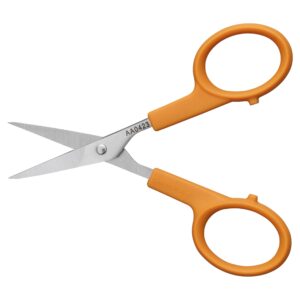 Fiskars Orange-Handled Straight Detail Scissors, Stainless Steel Blades, Ambidextrous Double-loop Handle