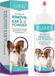 bissenv dog ear cleaner, ear wash for dogs & cats, dog ear powder for hair removal, pet ear infection treatment, effectively removes debris, waxy, buildup and ear odor, soothes itchy & inflamed ears