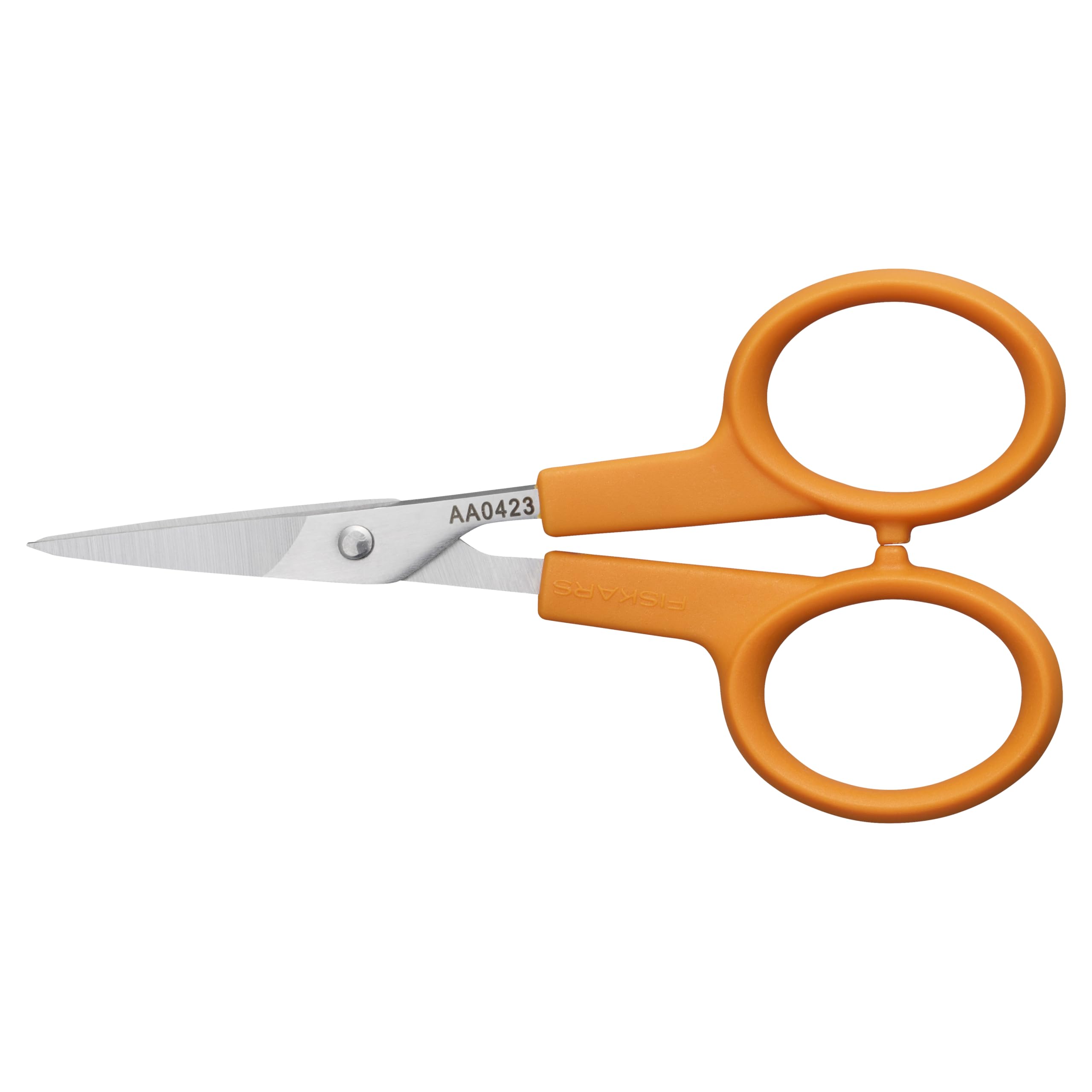 Fiskars Orange-Handled Straight Detail Scissors, Stainless Steel Blades, Ambidextrous Double-loop Handle