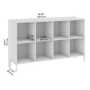 Bush Furniture Essence 8 Cube Organizer in White | Organizers and Shelves for Home Office Workspace, Living Room, Entryway, Bedroom, and Mudroom