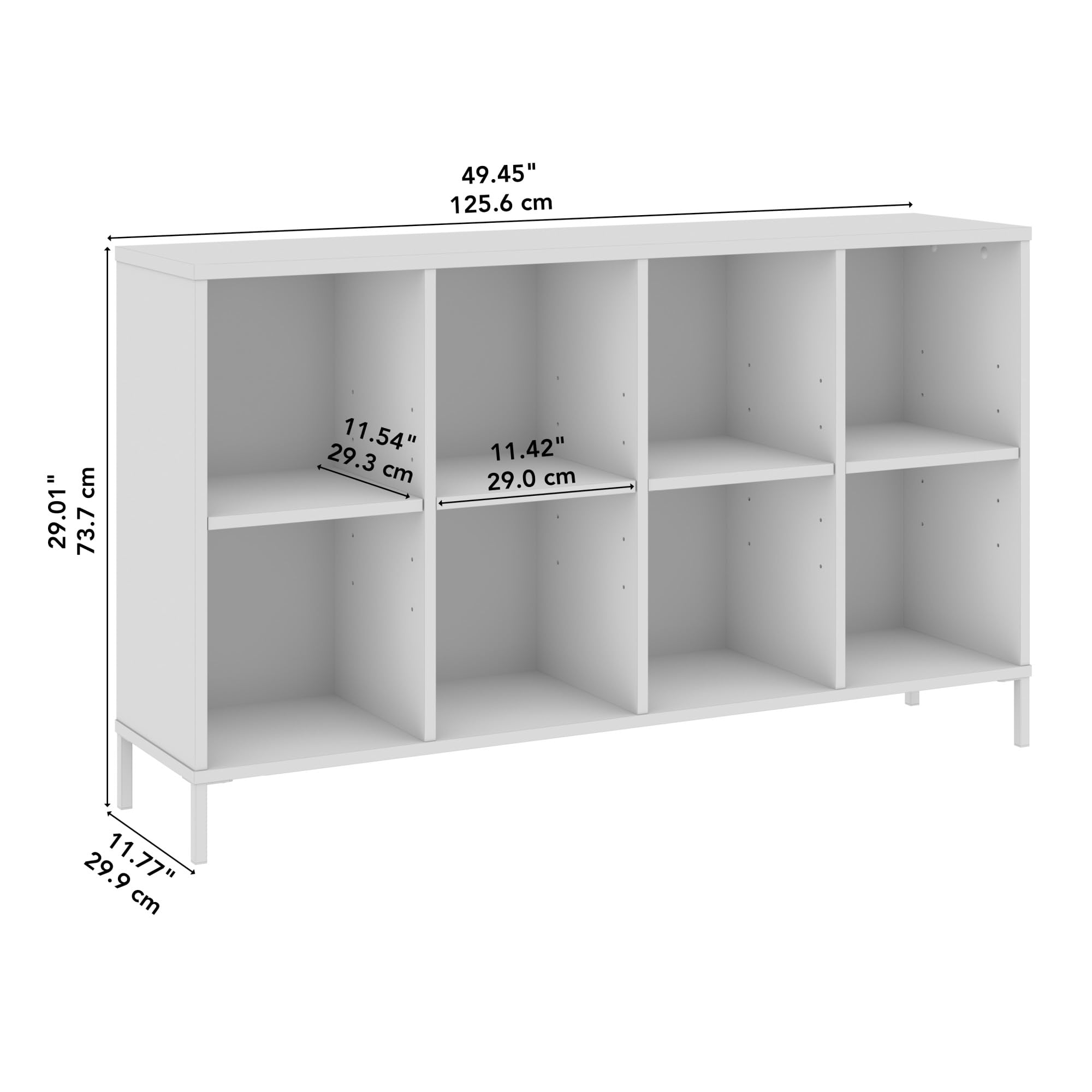 Bush Furniture Essence 8 Cube Organizer in White | Organizers and Shelves for Home Office Workspace, Living Room, Entryway, Bedroom, and Mudroom