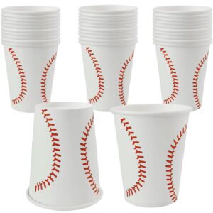 eacitown baseball party cups bulk 9oz paper beverage baseball cups baseball party decorations game day baseball baby shower baseball birthday party supplies (30), standard