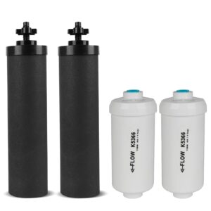 super.bdacc gravity water filter replacement,for berkey® black carbon (bb9-2®) purification elements and fluoride filters k5366 (pf-2®) combo pack,compatible with berkey® filtration system,pack of 4