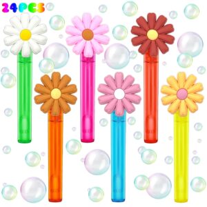 uoyoi groovy party favors,24pcs retro hippie daisy bubble wand for groovy birthday party supplies,classroom prizes pinata goodie bag stuffers gifts