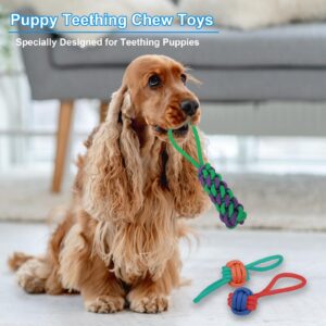 Deetenks 5 Pack Dog Chew Rope Toys Puppy Toys Sets Interactive Dog Toys Rope Toys Dog Teething Chew Toys for Dog (Random Color)