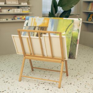 MEEDEN Folding Large Print Rack - Wooden Art Storage Rack - Artist Storage and Display Rack for Canvas Artwork Prints Frame Panels Art Gallery Shows Studios