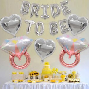 19 Pcs Silver Bride To Be Letter Balloons 16in Balloon Wedding Decorations Party Decor Silver Letter Balloons Bride to Be Party Supplies