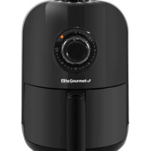 Elite Gourmet EAF-1121X Personal 1.1 Qt. Compact Space Saving Electric Hot Air Fryer Oil-Less Healthy Cooker, Timer & Temperature Controls, 1000W Black