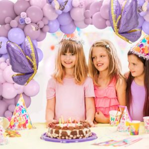 Purple Butterfly Balloon Arch Garland Kit 133pcs Pastel Purple Pink Balloons with 2pcs Butterfly Foil Balloons for Butterfly Birthday Party Decorations Baby Shower Decorations for Girls