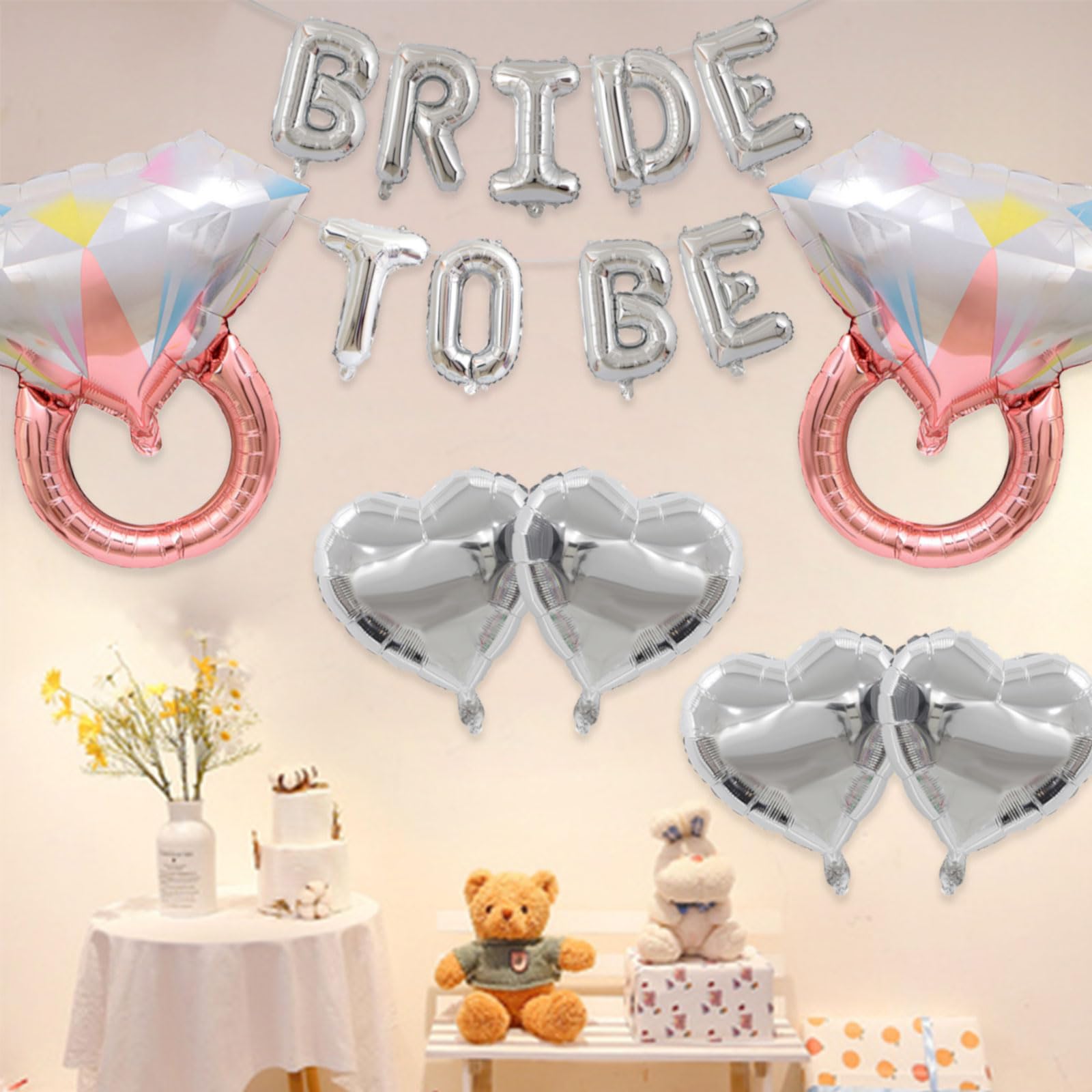 19 Pcs Silver Bride To Be Letter Balloons 16in Balloon Wedding Decorations Party Decor Silver Letter Balloons Bride to Be Party Supplies