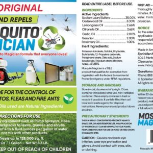 Mosquito Magician Liquid Concentrate - Kills Mosquitoes, Fleas, and Fire Ants - Use with Pump or Backpack Sprayers, Foggers, or Automatic Misting Machines - Ideal for Yards, Lawns, Patios - 1 Gallon