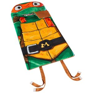 teenage mutant ninja turtles faux fur figural slumber sleeping bag for kids,58"x26", ages 3+