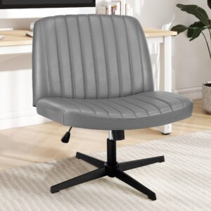 dumos cirss cross chair legged office wide comfy desk seat, no wheels armless computer task seating, swivel vanity home height adjustable