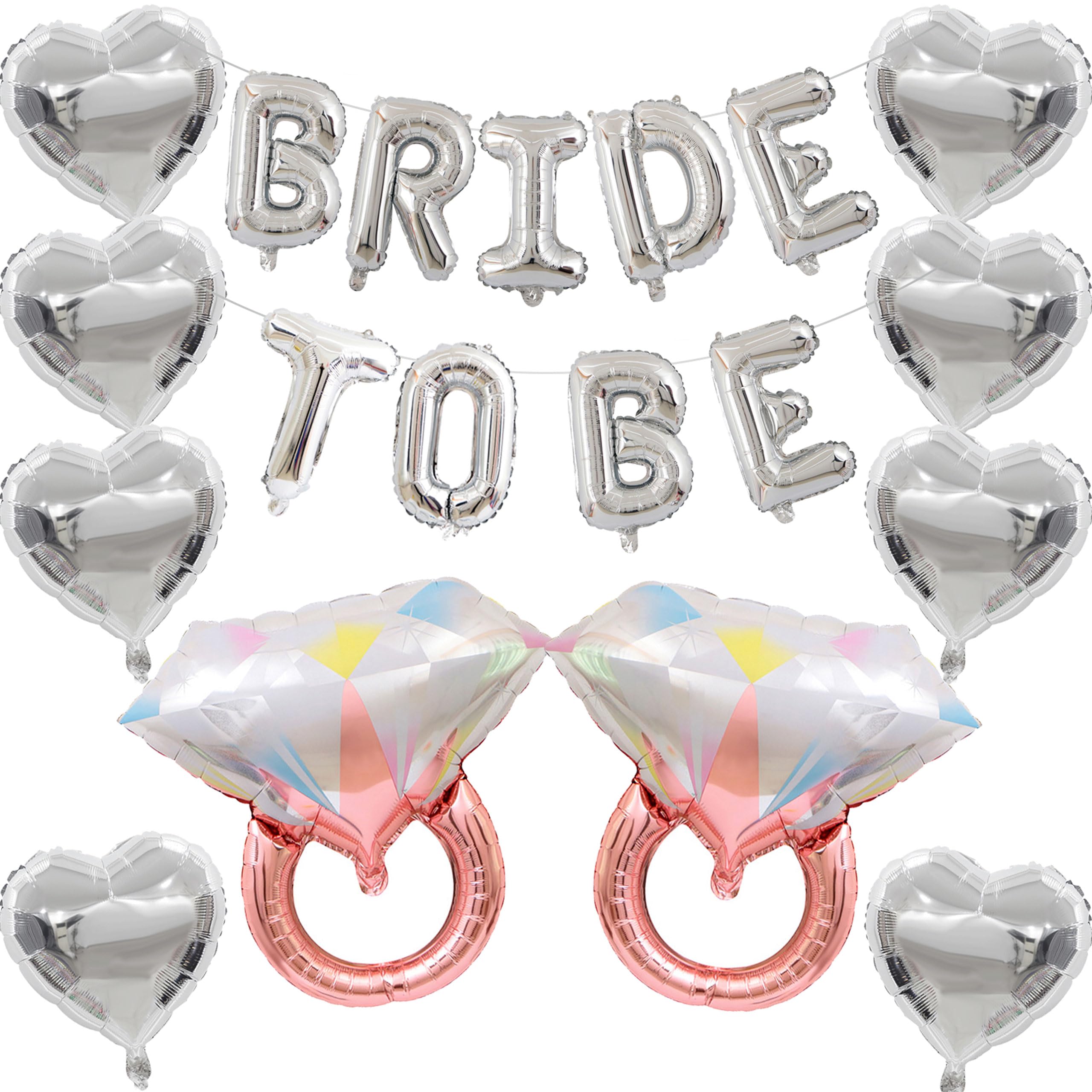 19 Pcs Silver Bride To Be Letter Balloons 16in Balloon Wedding Decorations Party Decor Silver Letter Balloons Bride to Be Party Supplies