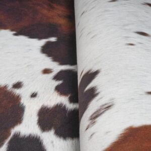 SUNCOWLLY Cowhide Rug 4.6x5.2ft Non-Slip Cow Print Rug Cow Hide Rug Premium Faux Cowhide Rug Area Rug Animal Print Rug Western Room Decor Cow Rugs for Living Room Bedroom Dinning Room