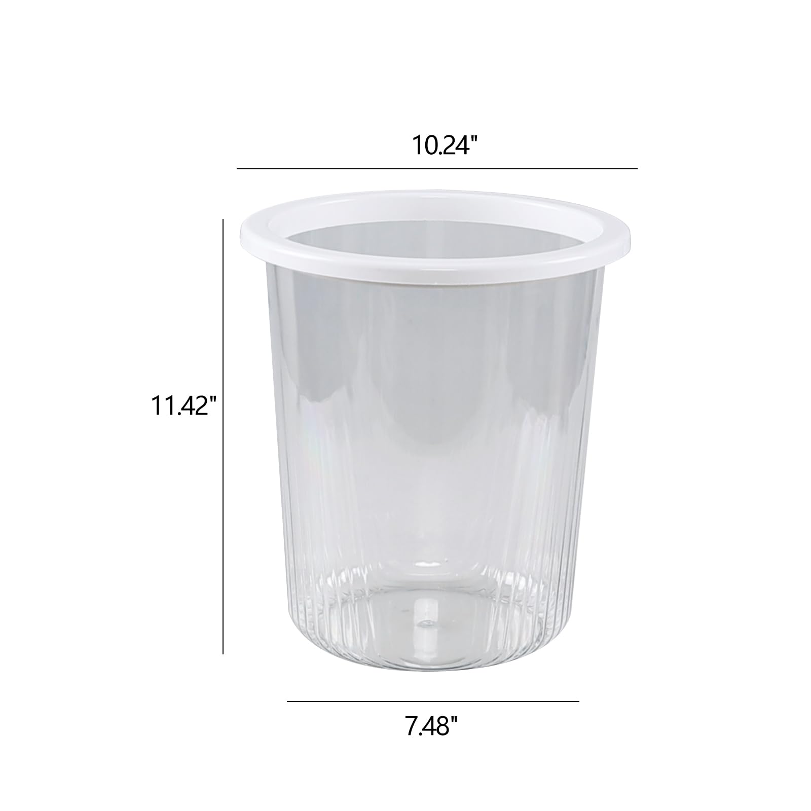 Callyne 2.6 Gallon Acrylic Clear Round Plastic Bathroom Garbage Can, 4 Pack Plastic Small Wastebasket for Multipurpose