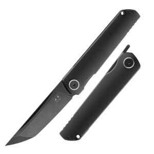 miki folding pocket knife,3.6-inch tanto d2 plain blade,g-10 outdoor camping hiking knife,pocket samurai folding knife,unique tool gift for edc men women