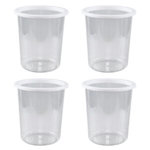 Callyne 2.6 Gallon Acrylic Clear Round Plastic Bathroom Garbage Can, 4 Pack Plastic Small Wastebasket for Multipurpose