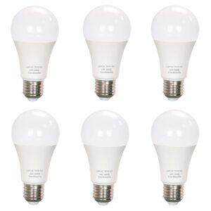 a19 led light bulb - 60 watt equivalent, daylight white 6000k, 800 lumens 10w led bulbs bright, non-dimmable, 6-pack