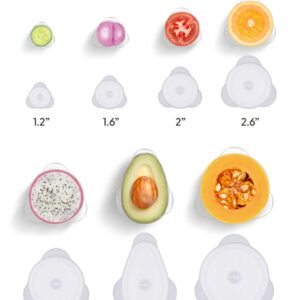 W&P Reusable Produce Savers, Set of 7, Covers Fruits & Vegetables To Keep Fresh, Dishwasher Safe, Avocado & Onion Saver