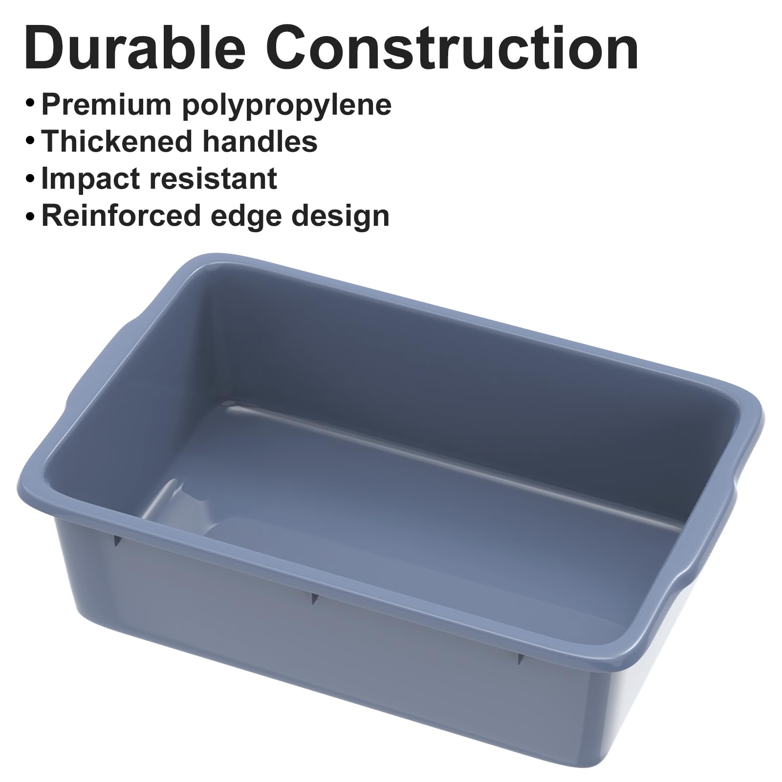 DUNCHATY 8.6 Gallon Plastic Bin Bus Tubs - 33L Commercial Plastic Bus Box Utility Box - Wash Basin Tote Box for Restaurant Kitchen Organization and Storage（1 pack）